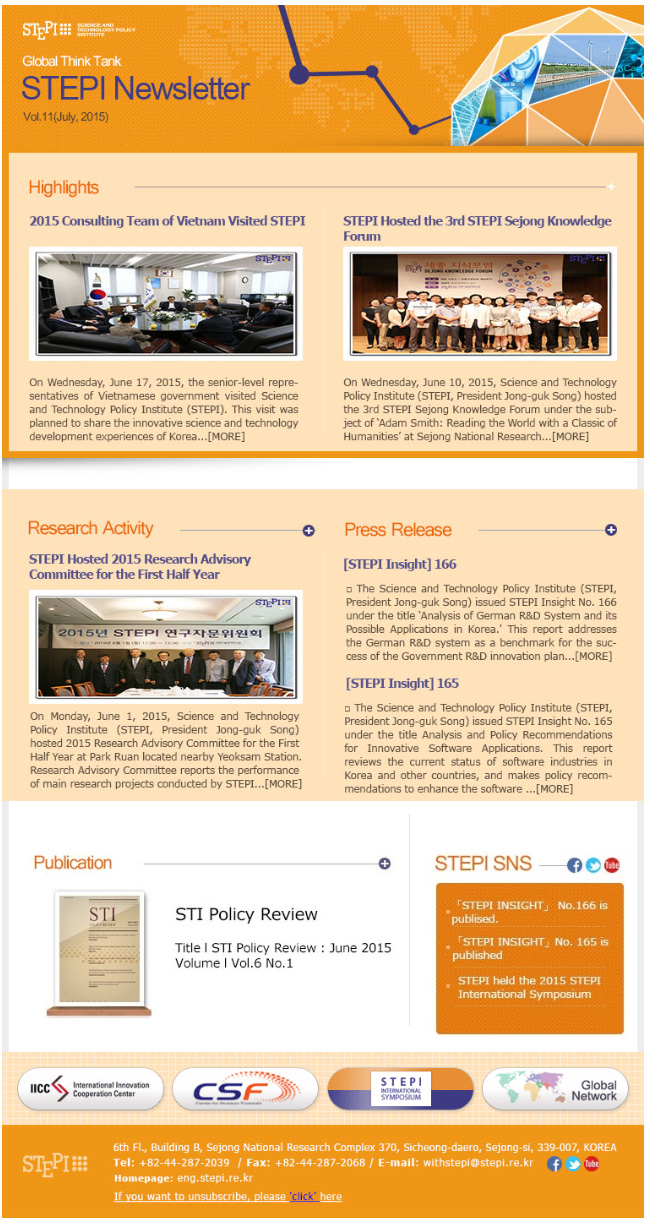 STEPI News > Newsletter