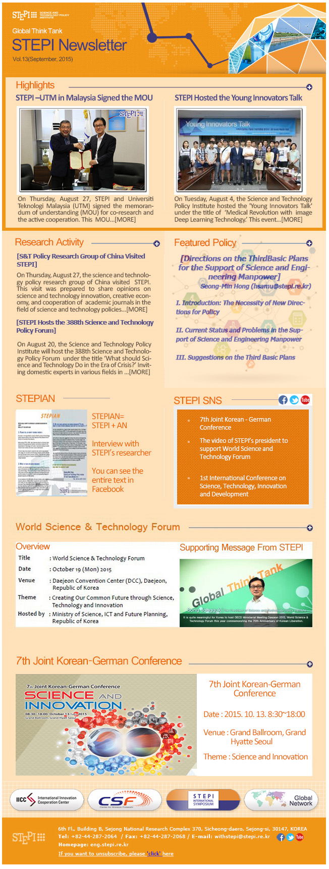 STEPI News > Newsletter